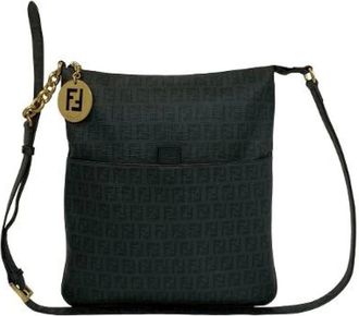 Fendi Pre-owned Sac bandouli&egrave;re en cuir Zuccchino - Femme - Pre-owned - Noir - Taille: ONE Size