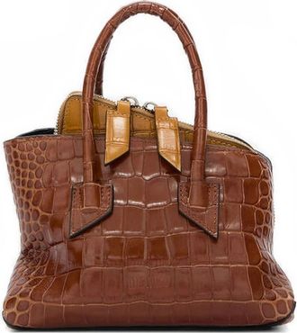 The Attico Femme, Sacs, Brun, Taille: ONE Size La Passeggiata Mini Sac en Cuir fa&ccedil;on Croco