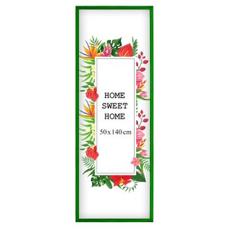 MG Design Grün Bilderrahmen 50 x 140 cm - Aus echtem Holz mit Acrylglas, zum Aufhängen & Aufstellen, für Fotos, Poster & Puzzle