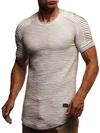 LEIF NELSON LN6325 T-shirt d&eacute;t&eacute; &agrave; col rond en coton pour homme Coupe ajust&eacute;e - - X-Large