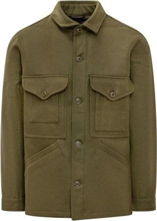 Manifattura Ceccarelli Homme, Vestes, Vert, Taille: XS Veste &agrave; poches avant