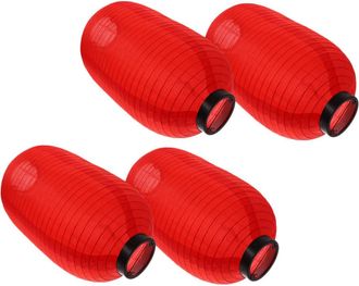 DOITOOL Chinesische Stil Deko Laternen Rote Stofflaternen Garten Terrasse H&auml;ngende Au&szlig;enbeleuchtung F&uuml;r Restaurant Fenster Gartendekor