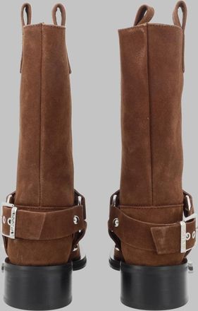 Ganni Suede Biker Ankle Ankle Boot - Buff