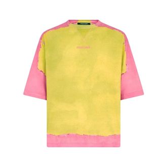 Roberto Cavalli Color-Block T-Shirt - - Tops - Herren - Gelb - S