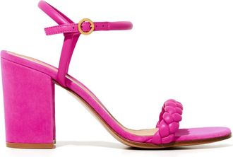 Gianvito Rossi Cruz Sandalen mit geflochtenem Absatz 85mm - Rosa