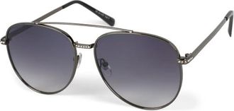 styleBREAKER Lunettes de soleil pour aviateurs féminins avec application de strass, verres en polycarbonate teinté et monture métallique 09020119, couleur:Monture 