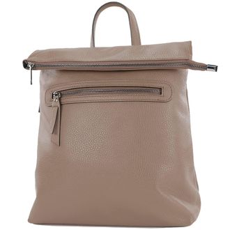 modamoda.de T235 - Damen Rucksack Tasche ital. Echtleder, Farbe:Blassbraun