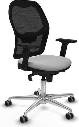 Piqueras y Crespo B&uuml;rostuhl mit 2D-Armlehnen, h&ouml;henverstellbare Lendenwirbelst&uuml;tze, mit 5 Positionen und eingespritztem Schaum. Mit Rollen von 65 mm Parkett. Schwarz/He