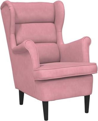 vidaXL Fauteuil de Salon TV Meuble de Salle de S&eacute;jour Fauteuil &agrave; Dossier Haut de Chambre &agrave; Coucher Meuble de Bureau Maison Int&eacute;rieur Rose Velours