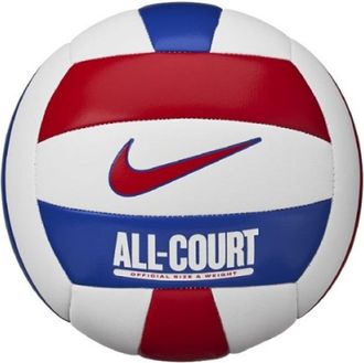 Nike Nike All Court Deflated Volleyball aus Gummi und Synthetikleder in der Farbe White/University red/Game royal/University red, Gr&ouml;&szlig;e: 5, N.100.9072.124.