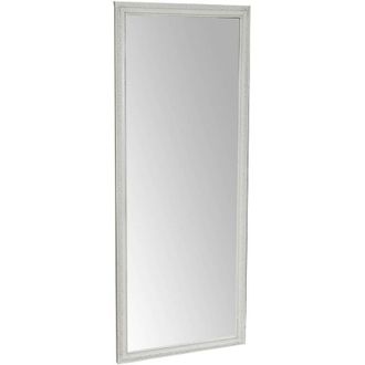 Biscottini International Miroir mural long Miroir de salle de bain pour maquillage Miroir de chambre large Miroir &agrave; cadre blanc Miroir suspendu