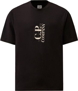 C.P. Company C.p. Company, Homme, Tops, Noir, Taille: XL T-shirt imprim&eacute; &agrave; manches courtes 30/1 Jersey