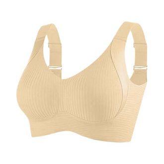 Generic Soutien-gorge pour femme avec boucle sur le devant, bord en dentelle, sans mouvement de lanneau en acier, fronc&eacute; sans couture, ajustement, yoga, somme