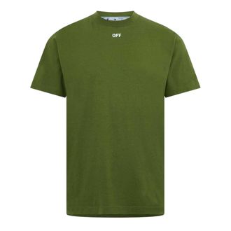 Off-white Off White - T-Shirt f&uuml;r Herren, Baumwolle, Regul&auml;r (Gr&uuml;n/Wei&szlig;)