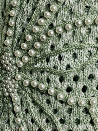 Cr&eacute;ation L Strickpullover Lyocell-Mix-Pullover Langarm Grobstrick, Ajour