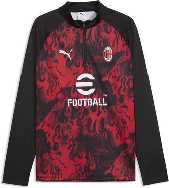 Puma Haut d&eacute;chauffement 1/4 zip AC Milan Homme, Accessoires, Rouge, XL