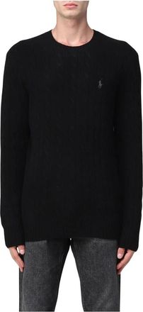 Polo Ralph Lauren Homme, Pulls, Noir, Taille: XL Pull Élégant avec Col Montant