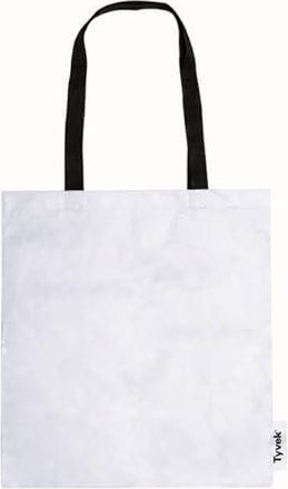 Generico Sac Blanc Recyclable Doux avec Longues Poign&eacute;es Noir Sac Shopping