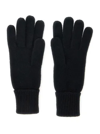 Helen Kaminski Womens Blaire Black Gloves With Logo Plaque Detail Cashmere Hat