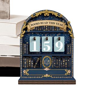 Generic Books Read This Year Sign | H&ouml;lzerne B&uuml;cher Lesen Dieses Jahr Theke | Rustikales Haus Gelesene B&uuml;cher Z&auml;hler Deko f&uuml;r B&uuml;ro | Challenge Buch Tracker Co