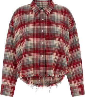 R13 Femme, Blouses et Chemises, Multicolore, Taille: 38 FR Check Print Cotton Shirt