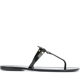 Tory Burch Femme, Chaussures, Noir, Taille: 39 EU Sandales plates noires &agrave; entre doigt