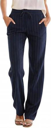 Generic Pantalon Palazzo &agrave; jambe large pour femme - Taille haute - Jambe droite ray&eacute;e - Pantalon d&eacute;t&eacute; l&eacute;ger et ample - Pantalon de travail d&eacute;contract&eacute; - Pour 