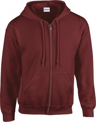 Gildan Heavy Blend&acirc; Full Zip Hooded Sweatshirt Sweatshirt Braun, 2XL Unisex Erwachsene, Braun, XXL