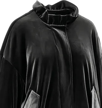 Emporio Armani Velvet-Effect Blouson Jacket - Black