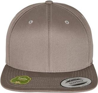 Flexfit Unisex-Adult Organic Cotton Snapback Baseball Cap, Pale Grey, one Size