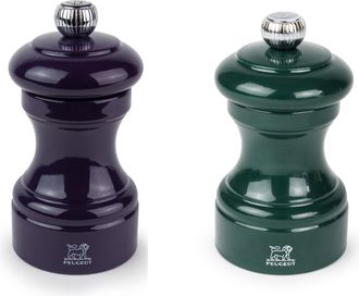 Peugeot Peugeot Bistro Pfeffer- und Salzm&uuml;hlen-Set, Aubergine und Waldgr&uuml;n, 10 cm