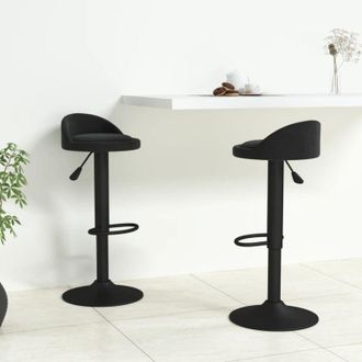 vidaXL Vidaxl - Tabourets de bar lot de 2 Noir Velours