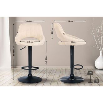 Clp 2er Set Barhocker Milet Stoff B