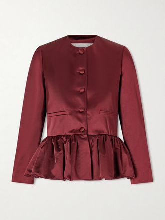 Liberowe Jacke Aus Duchesse-satin Aus Einer Baumwollmischung Mit Sch&ouml;&szlig;chen - Burgunder