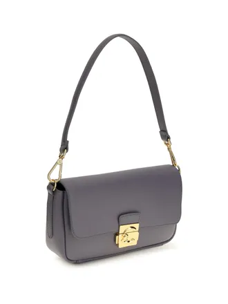 Coccinelle Womens Shoulder Bag C-Me Lock Calf Leather Stove (bos Taurus)