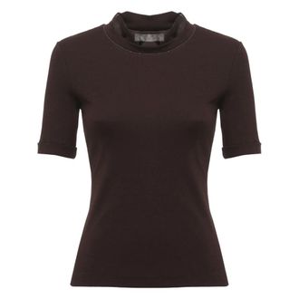 PANICALE Panicale - T-shirt en coton - Femme - Tops - Brun - Taille: 36 FR