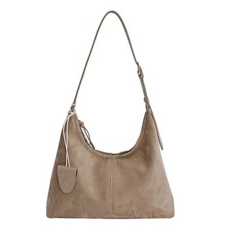 Generic KOBONA Sac Fourre-Tout en Daim - Grande Capacit&eacute; PU Cuir Sac Fourre-Tout en Suede Marron - Sacs Cabas Tote Bag Femmes pour Travail, Shopping, et Voyag