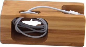 Cabilock Bambus Ladestation Handy Uhrhalter Multifunktionaler Desktop Organizer Ladefunktion f&uuml;r B&uuml;ro Wohnzimmer Auto Stilvolle Dekoration mit Hochwertiger Ver