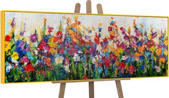 Yohji Yamamoto Art Abstrakt Acryl Gem&auml;lde auf Leinwand Wirbelwind der Feldfarben handgemalt Wandbilder Wohnzimmer modern Wohndekor Bild Blumen Weide echte Kunst 150x