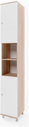 Vicco Badschrank Sonoma Fynn 30x190x30 cm - W&auml;scheschrank, Viel Stauraum von Oben bis unten - ideal f&uuml;r Handt&uuml;cher & Pflegeprodukte