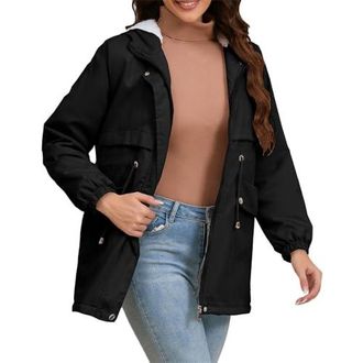 Generic Vestes pour femmes, veste grande taille, cardigan tendance surdimensionn&eacute; &eacute;l&eacute;gant vestes chaudes utilitaires v&ecirc;tements dext&eacute;rieur manteaux avec capuch