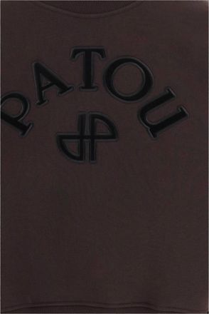 Patou Womens Cotton Logo Sweatshirt Brown Top