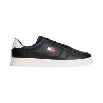Tommy Jeans Greenwich Sneaker f&uuml;r Herren, Leder, Flach (Schwarz)