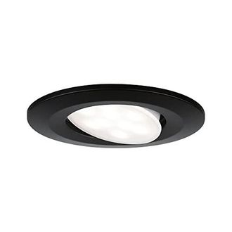 Paulmann 92461 LED Einbauleuchte Calla rund 1x6W IP65 neutralwei&szlig;e Einbaustrahler Schwarz matt schwenkbar Spots Kunststoff Einbaulampe 4000K