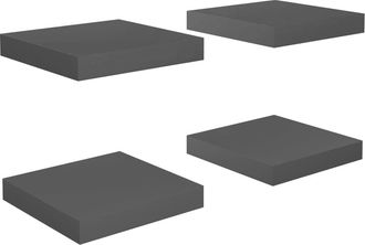 Generic Schwebendes Wandregal, 4 St&uuml;ck, MDF, Hochglanz-Wei&szlig;, Schwebendes Regal, 23/40/50/60/80/90/120 cm, Wandregal f&uuml;r Wohnzimmer/Arbeitszimmer/Bad/K&uuml;che (23