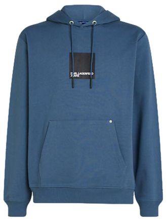 Karl Lagerfeld Karl Lagerfeld Jeans, Herren, Box Logo Hoodie, Normale Passform, Blau, L