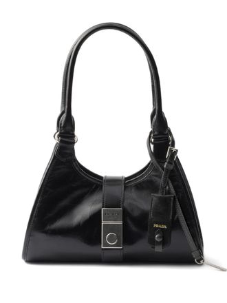 Prada petit sac à main en cuir à loquet - Noir