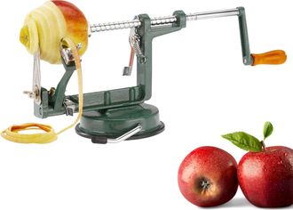 Westmark Apfelschäler/-schneider/-entkerner, mit Saugfuß, 30,5 x 10,5 x 13 cm, Rostfreier Edelstahl/Aluminium, Apfeltraum, Grün/Silber, 11442260