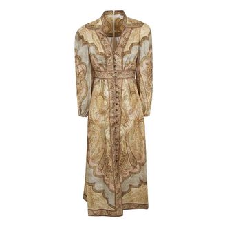 Zimmermann Femme, Robes, Multicolore, Taille: 36 FR Wanderlust Plunge Midi Dress