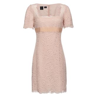 Pinko D Tilly Pizzo Rebrode Kurzes Kleid - - Dresses - Damen - Rosa - M